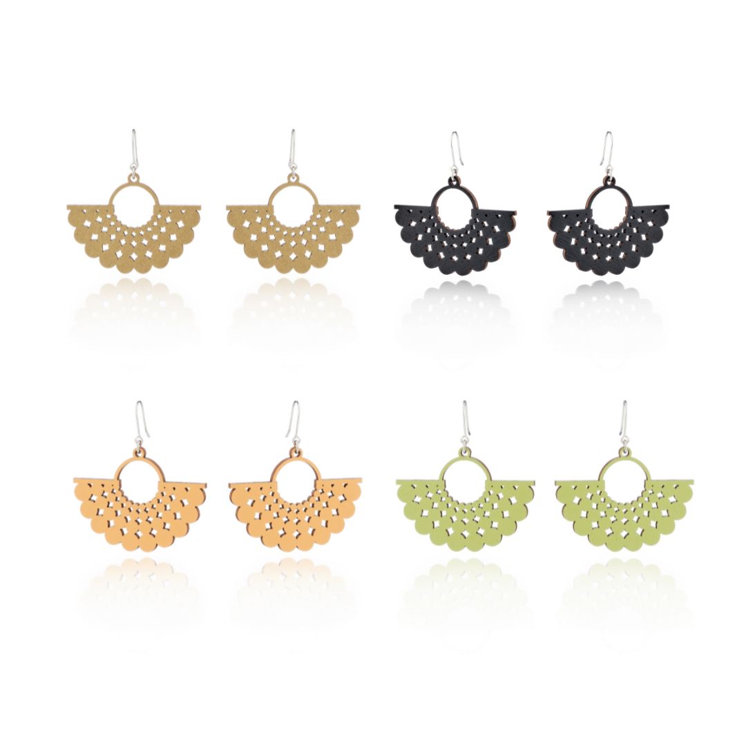 Lumoava Time Wooden Earrings, Different Color Options