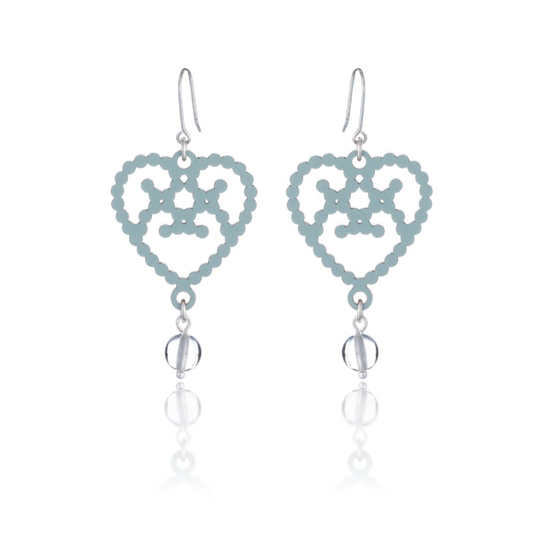 Lumoava Helmi Wooden Earrings, Aqua