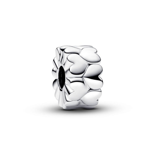 Pandora Moments Heart Pattern Clip Charm, Silver, 792828C00