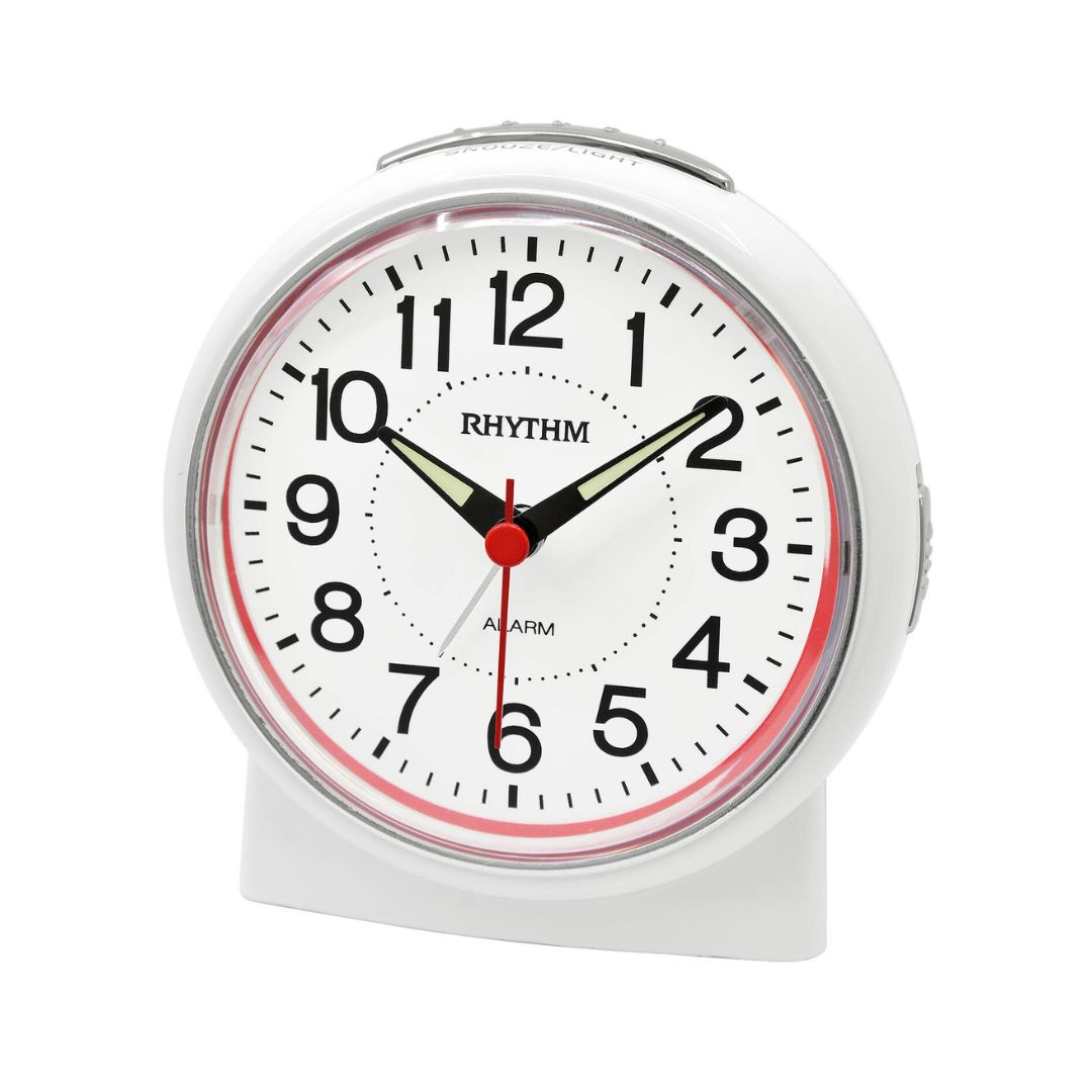 Rhythm Alarm Clock, White CRE318-NR03