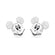 Swarovski Disney Mickey Mouse Earrings, Rhodium Plated Metal and White