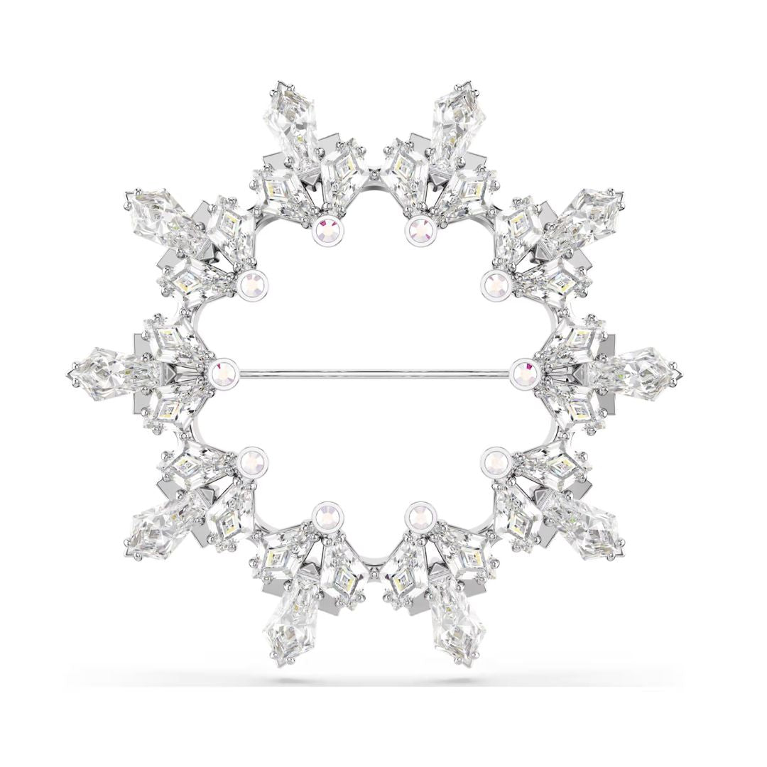 Swarovski Idyllia Brooch, Rhodium-Plated and White Crystals 5705397
