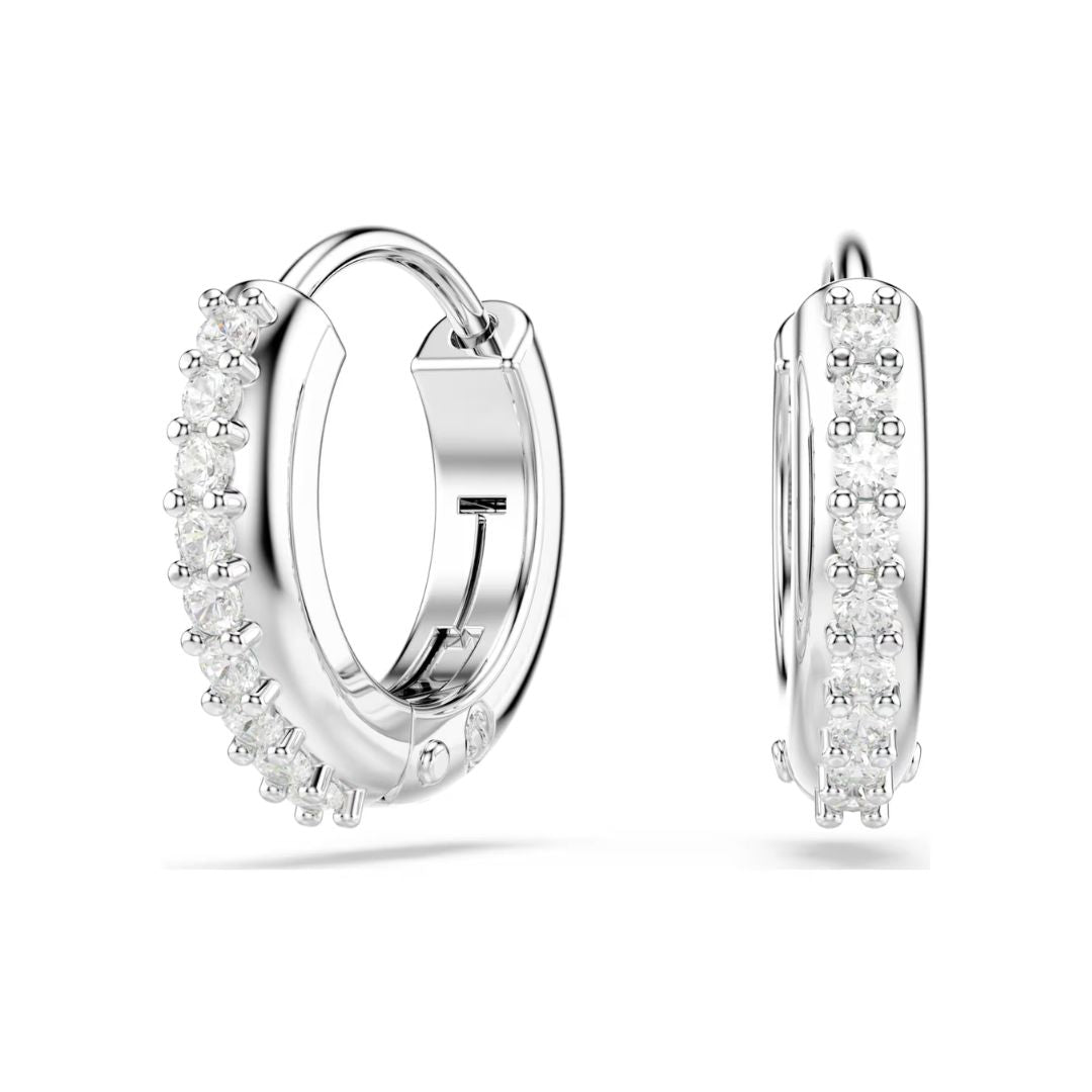 Swarovski Matrix rengaskorvakorut, vaalea metalli ja kirkkaat kristall