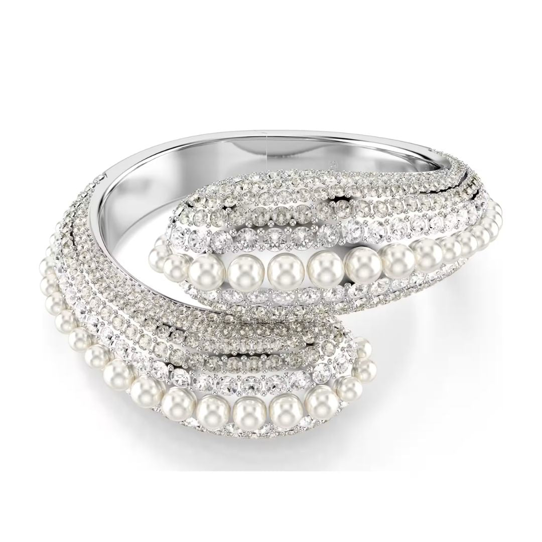 Swarovski Sublima Bracelet, Rhodium-Plated with White Crystals and Whi
