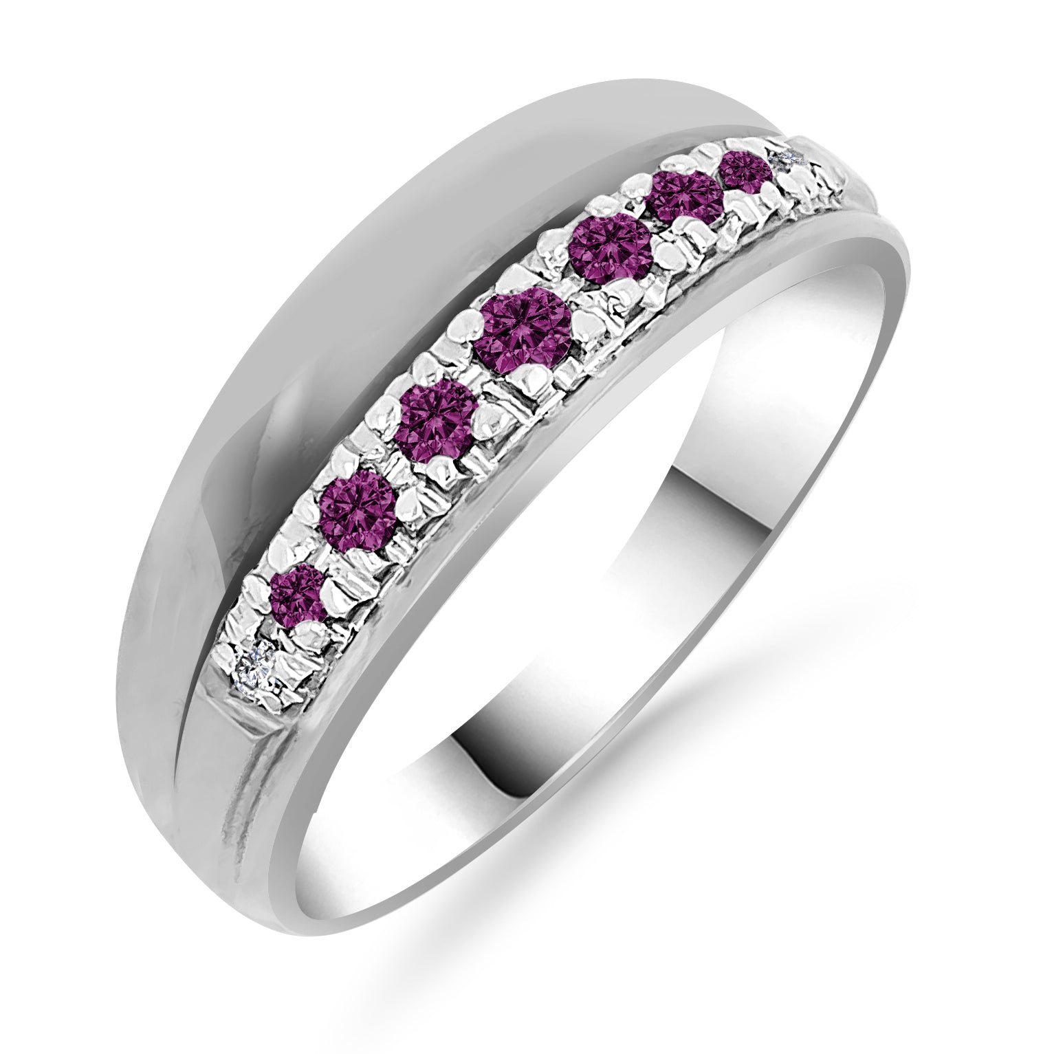 Silván Daria Diamond Ring with Rubies, 0,02ct, White Gold, Silván Enga