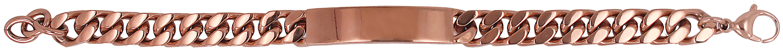 Armour chain with plate, rose gold-plated steel