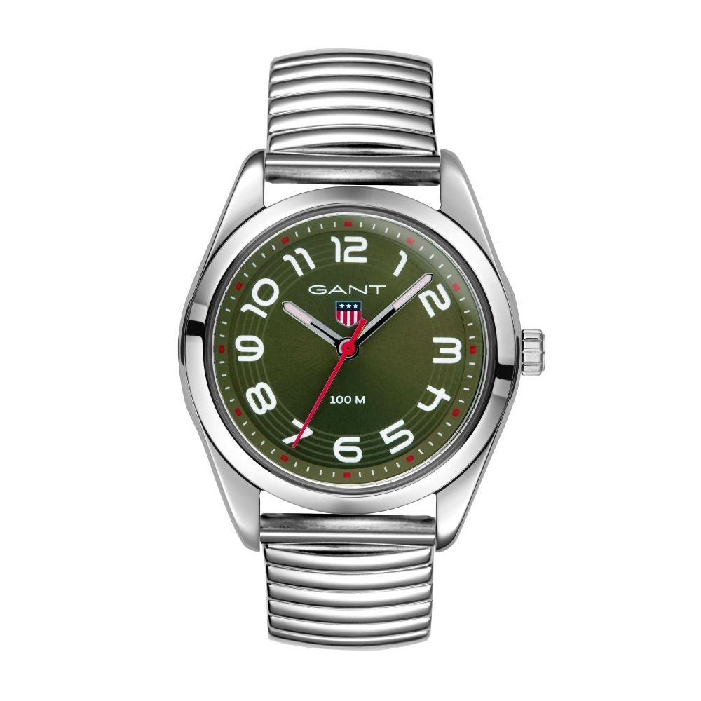 GANT Campus, Youth Watch, olive green, with steel bracelet