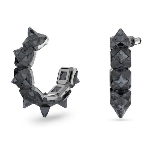 Swarovski Chroma hoop earrings with grey crystals