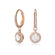 Swarovski Constella loop earrings with bead, rose gold colour