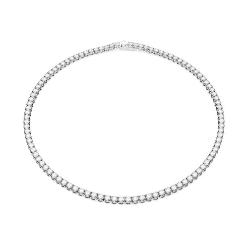 Swarovski Matrix Tennis necklace, size M, light metal and clear crysta