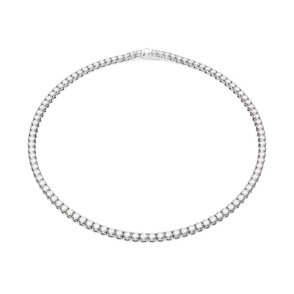 Swarovski Matrix Tennis necklace, size M, light metal and clear crysta