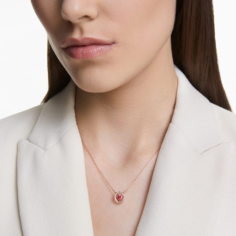 Swarovski Sparkling Dance pendant with red crystal, rose gold coloured