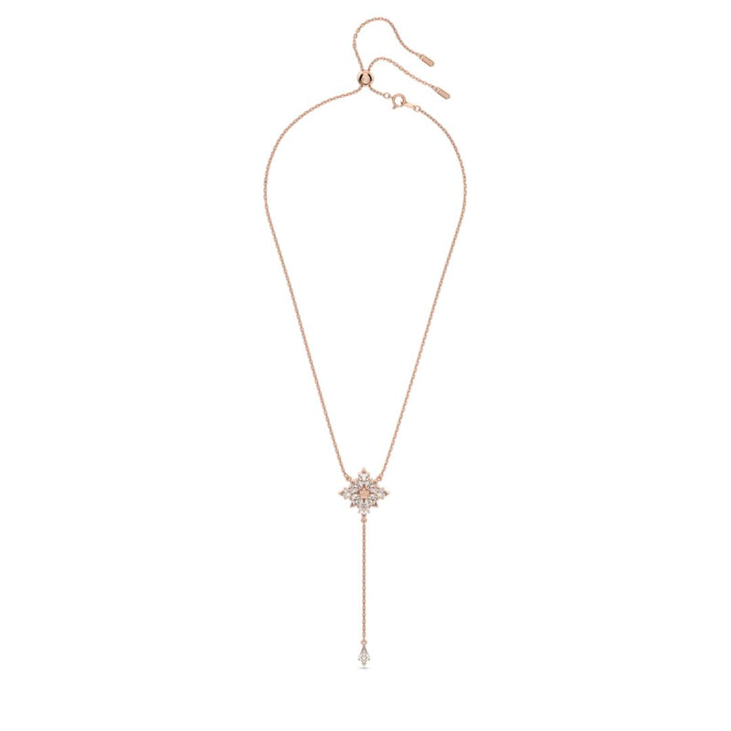 Swarovski Stella Y pendant, rose gold, clear crystals