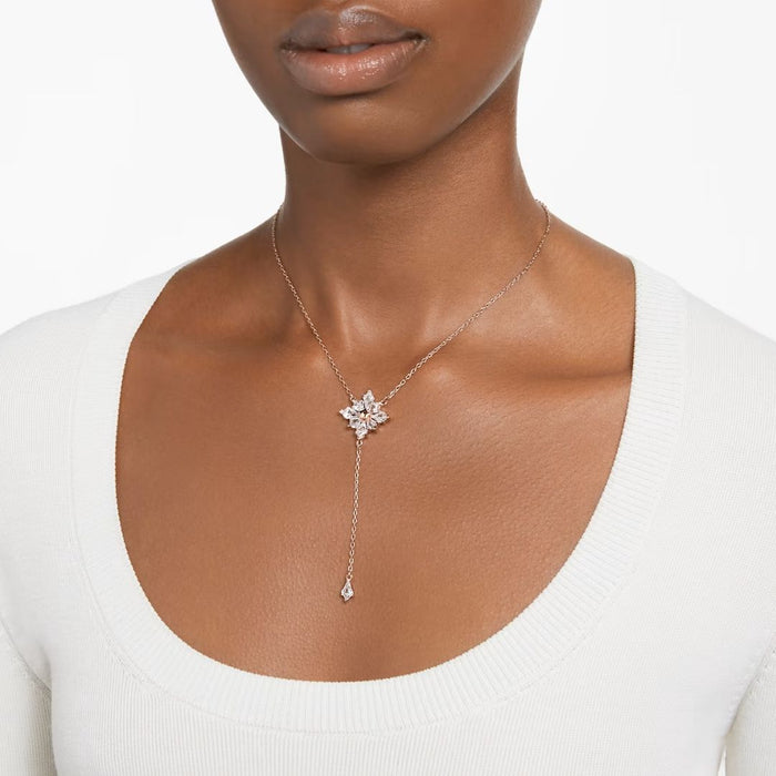 Swarovski Stella Y pendant, rose gold, clear crystals