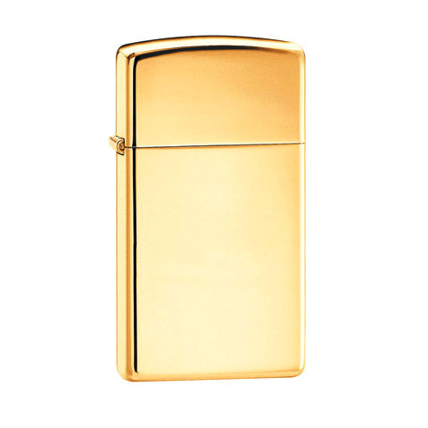 Zippo Slim lighter, shiny brass